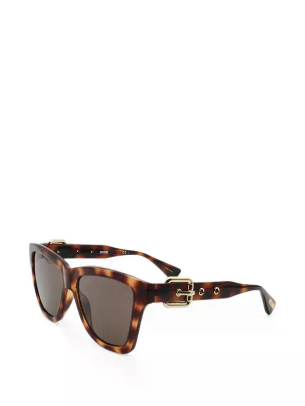 Moschino Buckle-detail Tortoiseshell-effect Sunglasses
