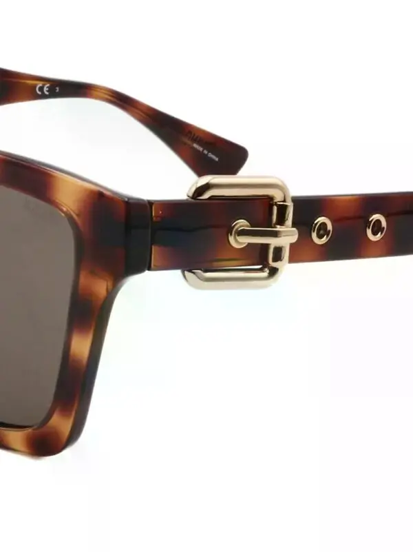 Moschino Buckle-detail Tortoiseshell-effect Sunglasses