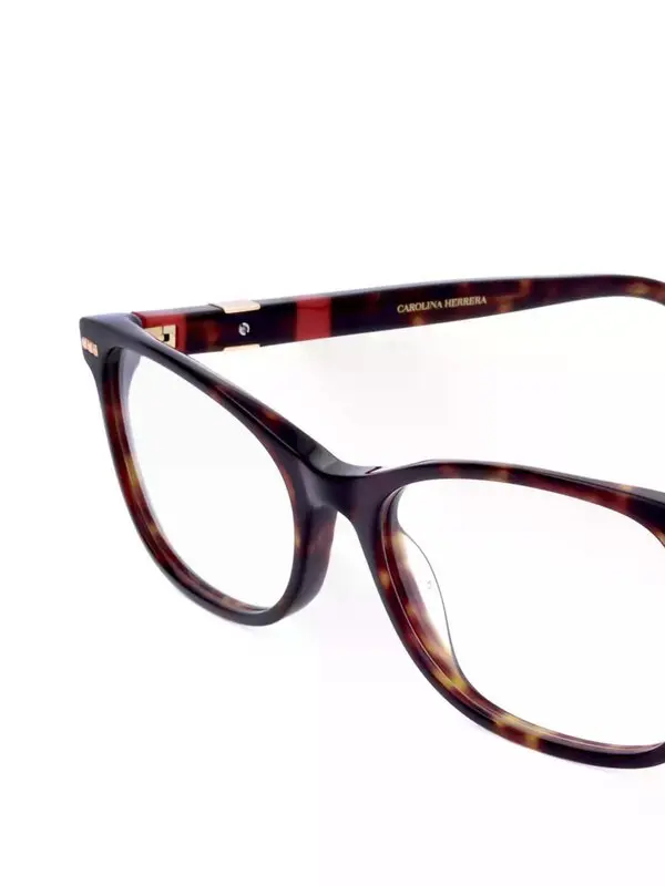 Carolina Herrera Tortoiseshell-effect Rectangle-frame Glasses