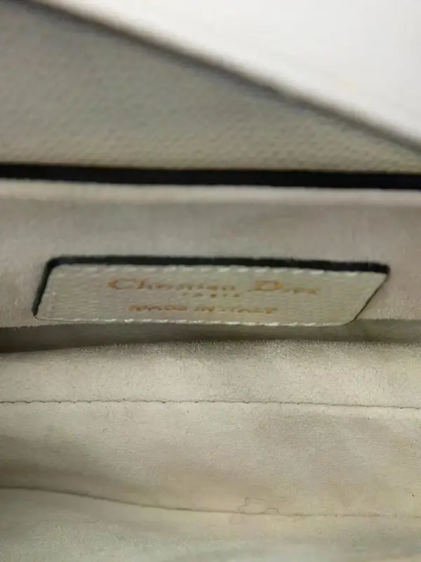 Dior 2018 Mini Grained Calfskin Saddle Bag Satchel - White