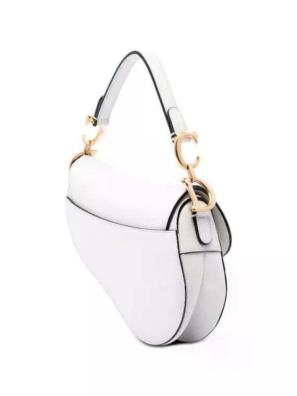 Dior Mini Saddle Bag Satchel - White