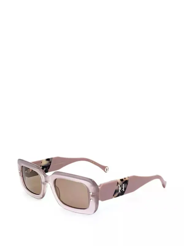 Carolina Herrera Tortoiseshell-effect Rectangle-frame Sunglasses