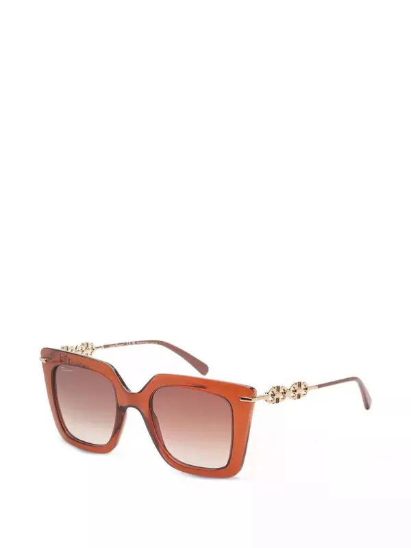 FERRAGAMO Gancini Geometric-frame Sunglasses