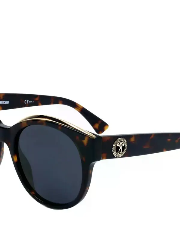 Moschino Tortoiseshell-effect Round-frame Sunglasses