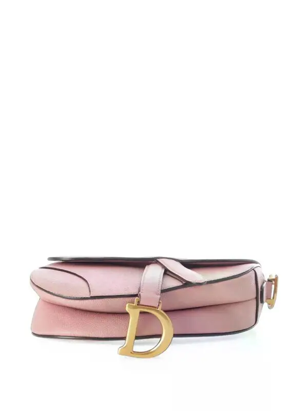 Dior 2018 Mini Grained Calfskin Saddle Bag Satchel - Pink