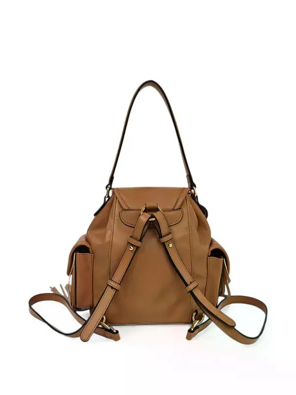 LE PANDORINE Fringe Detail Leather Backpack