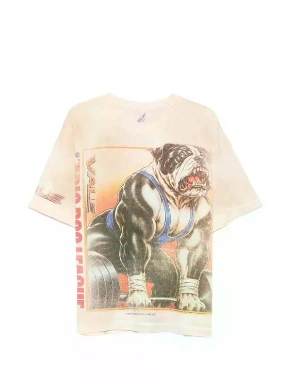 VALE FOREVER Graphic-print Distressed T-shirt - Neutrals