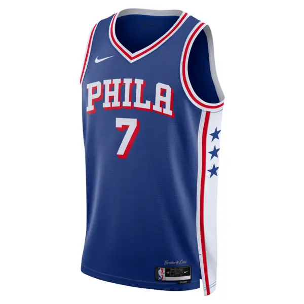 Nike Jaylen Brown Philadelphia 76ers Icon Edition Dri-fit Nba Swingman Jersey - Blue