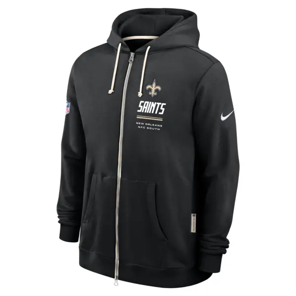 Nike New Orleans Saints Sideline Standard Issue Dri-fit Nfl Full-zip Hoodie - Black