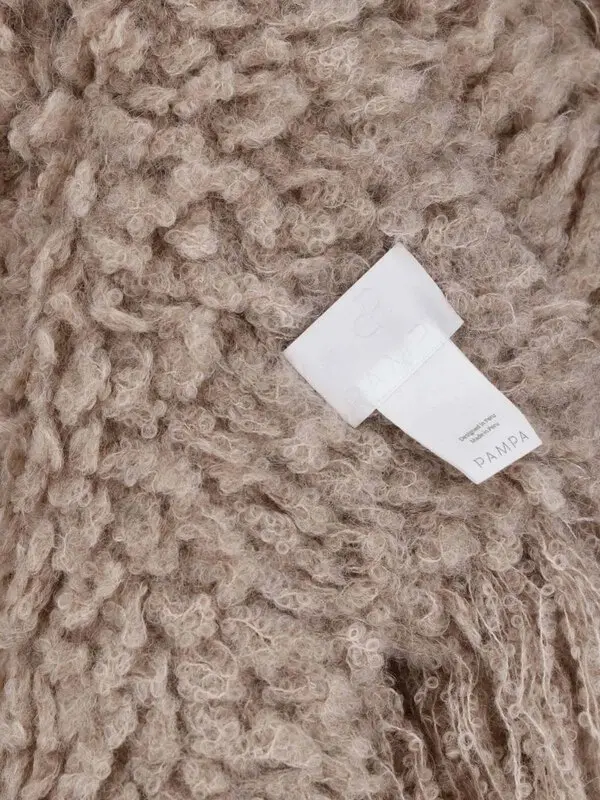 PAMPA THE BRAND Alpaca Wool Cape With Teddy Processing - Beige
