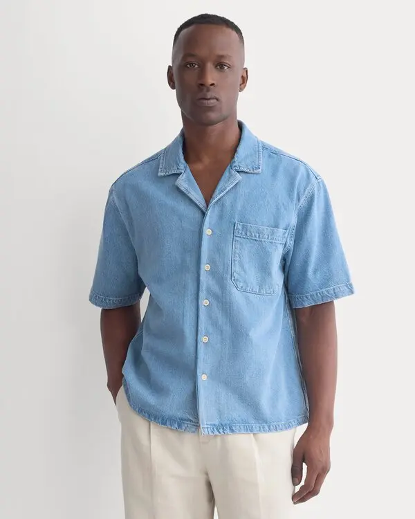 Everlane Lightweight Denim Resort Shirt - Light Indigo