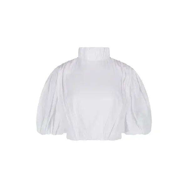 SHIKANZY Holly Balloon Sleeve Crop Top