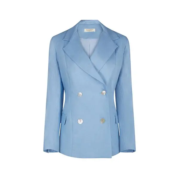 SHIKANZY Kamla Double Breasted Linen Blazer