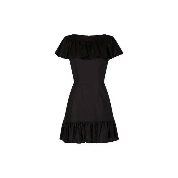 SHIKANZY Camelia Ruffle Linen Dress