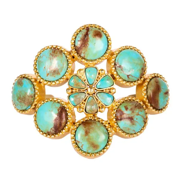 CHRISTINA GREENE The Living Stone Cuff In Turquoise - Blue