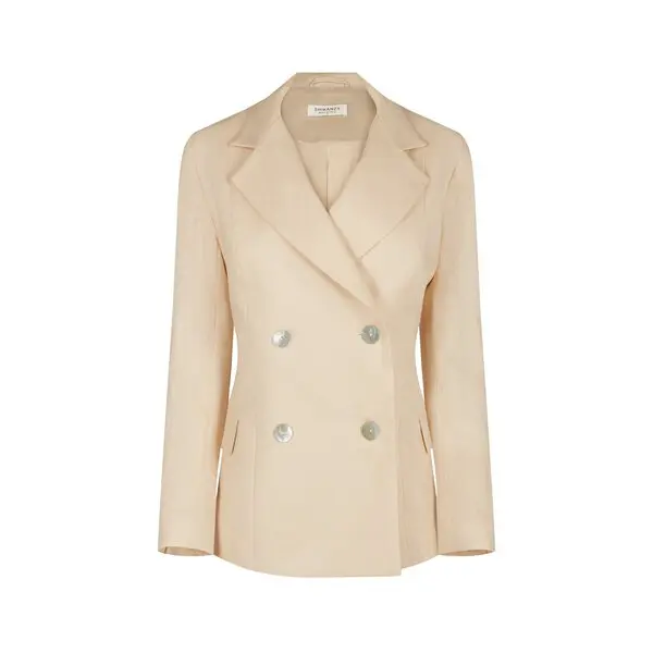 SHIKANZY Kamla Double Breasted Linen Blazer