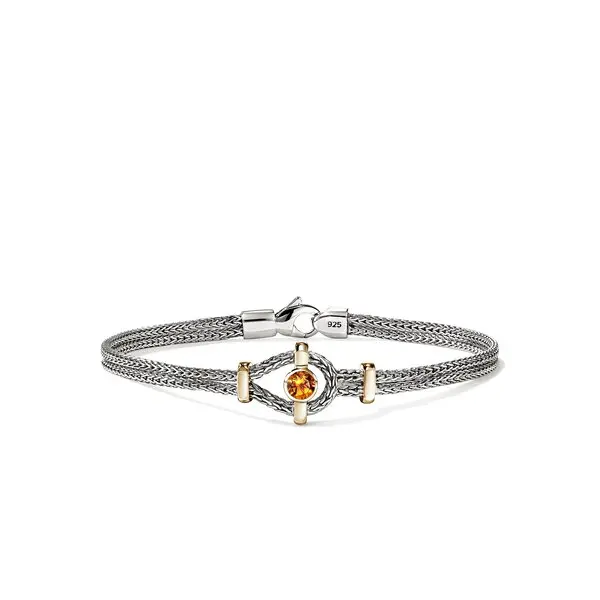JOHNHARDY Icon Bracelet, Gold Orange Citrine 3.6mm