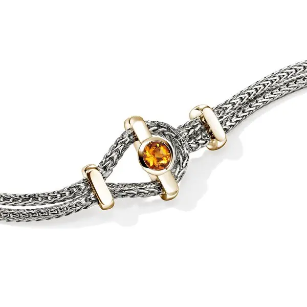 JOHNHARDY Icon Bracelet, Gold Orange Citrine 3.6mm