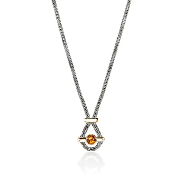 JOHNHARDY Icon Necklace, Gold Orange Citrine 1.8mm