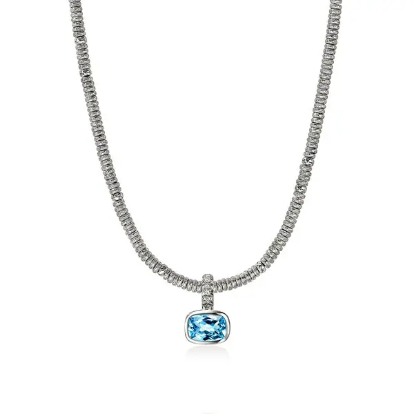 JOHNHARDY Heishi Gem Charm Swiss Blue Topaz, Diamonds
