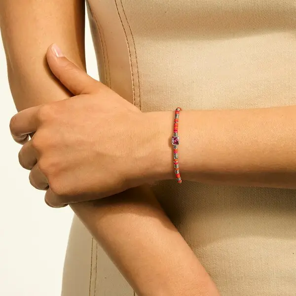 JOHNHARDY Heishi Gem Bracelet Rhodolite