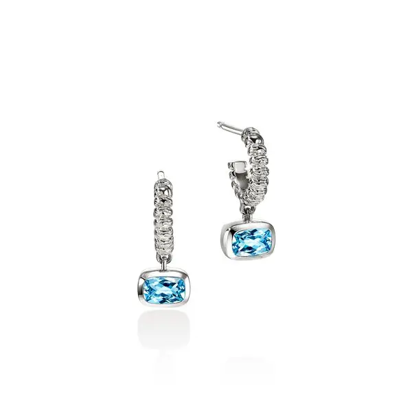 JOHNHARDY Heishi Gem Earrings Swiss Blue Topaz