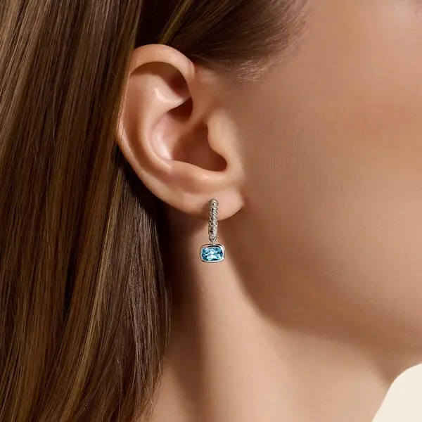 JOHNHARDY Heishi Gem Earrings Swiss Blue Topaz