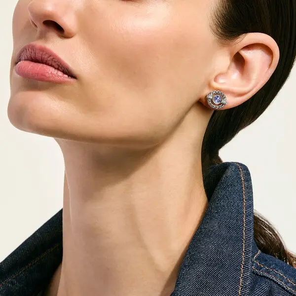 JOHNHARDY Icon Stud Earrings Diamonds, Tanzanite