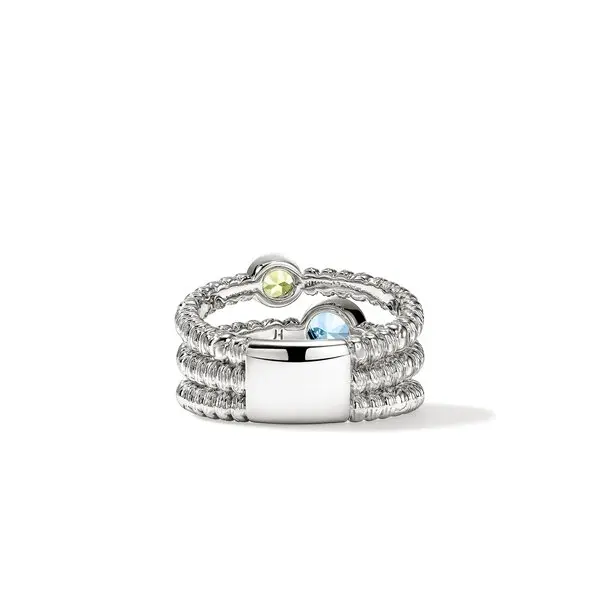 JOHNHARDY Heishi Gem Ring With Swiss Blue Topaz And Lemon Quartz