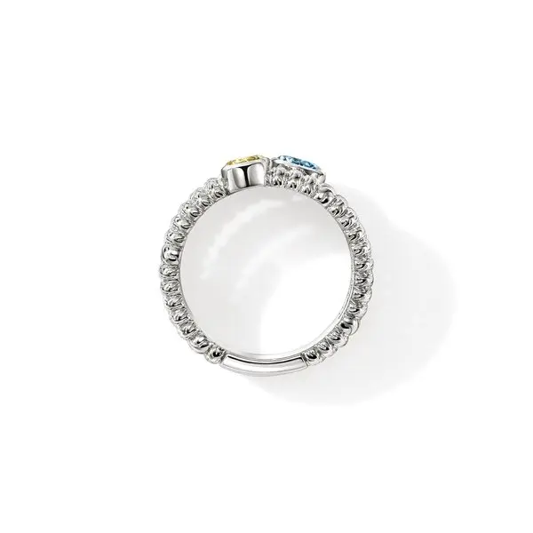 JOHNHARDY Heishi Gem Ring With Swiss Blue Topaz And Lemon Quartz