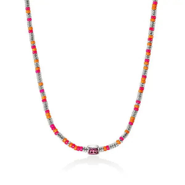 JOHNHARDY Heishi Gem Necklace Rhodolite, 2.5mm
