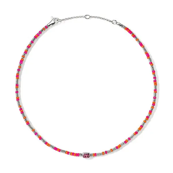 JOHNHARDY Heishi Gem Necklace Rhodolite, 2.5mm