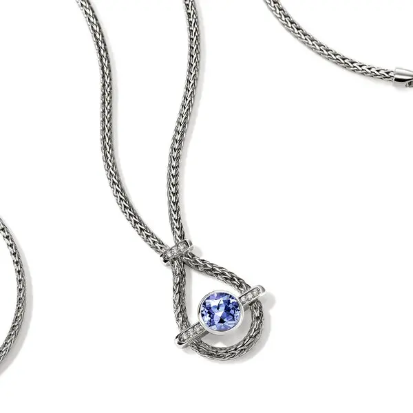 JOHNHARDY Icon Necklace Tanzanite, Diamonds, 2.5mm
