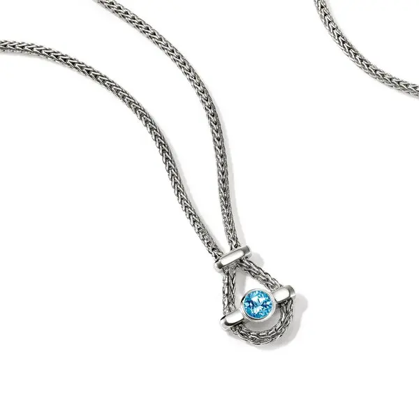 JOHNHARDY Icon Necklace Swiss Blue Topaz, 1.8mm