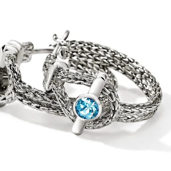 JOHNHARDY Hoop Earrings With Swiss Blue Topaz