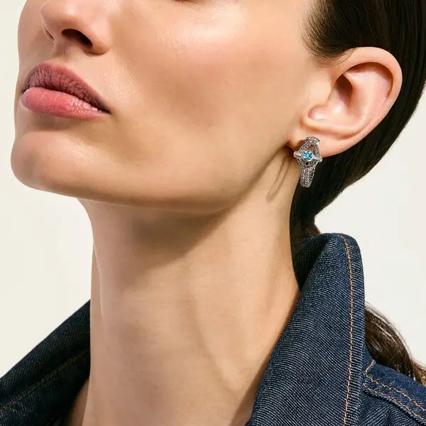 JOHNHARDY Hoop Earrings With Swiss Blue Topaz