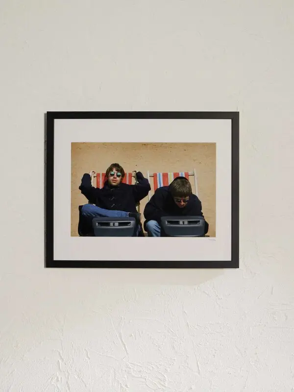 SONIC EDITIONS Framed 1995 Liam And Noel On The Beach Print, 50" X 40