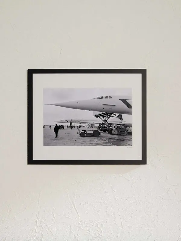SONIC EDITIONS Framed 1988 Concorde Line-up Print, 50" X 40 - White