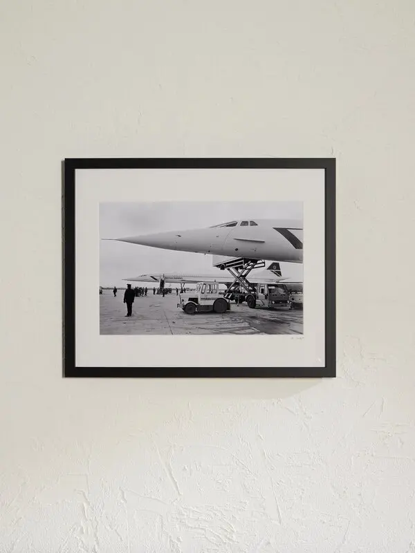 SONIC EDITIONS Framed 1988 Concorde Line-up Print, 50" X 40&quot - White