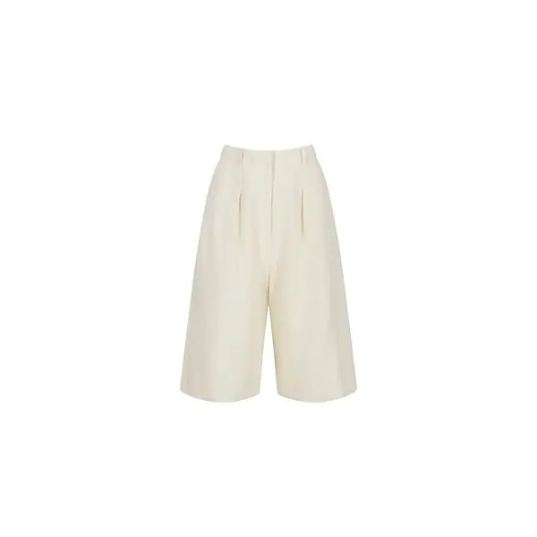 SHIKANZY High-waisted Tailored Bermuda Shorts In Organic Cotton