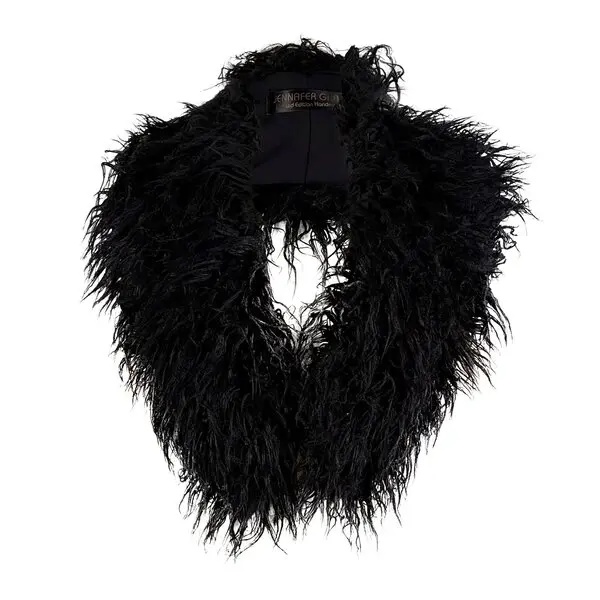 JENNAFER GRACE Faux Fur Collar With Curly Alpaca Detail