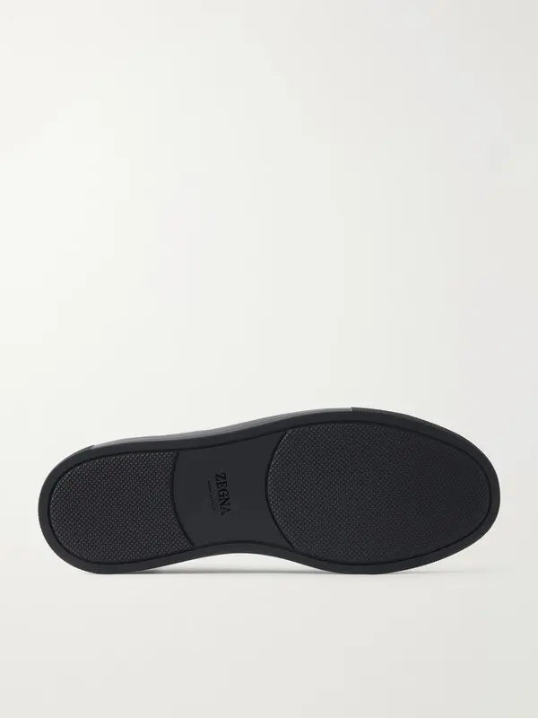 Zegna Full-grain Leather Slip-on Sneakers