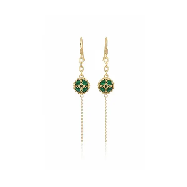 MHART Malachite Cage Drop Earrings