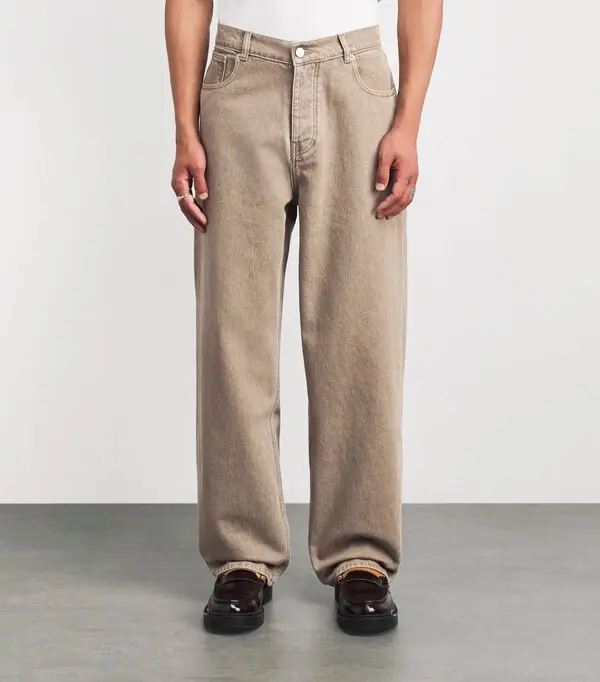 Drole De Monsieur Straight Leg Washed Denim Jeans