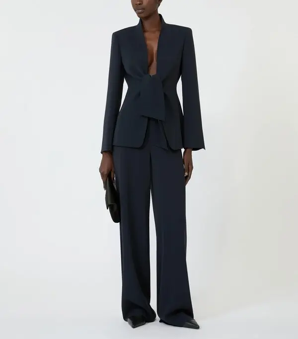 Max Mara Cady Wide-leg Trousers - Navy