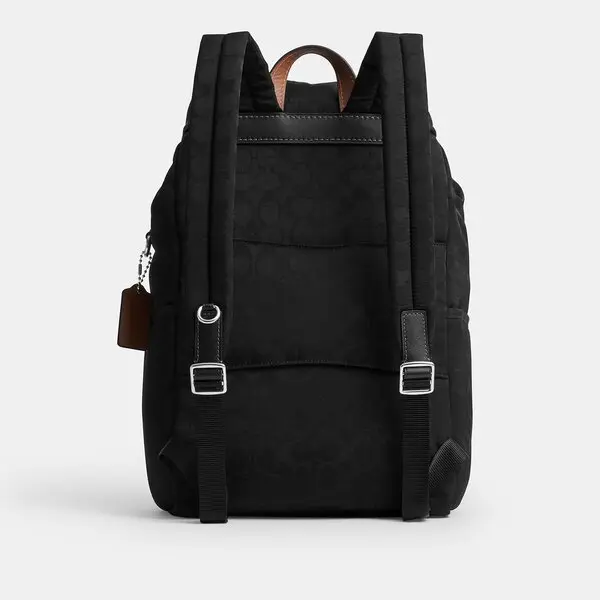 COACH Logan Backpack In Signature Nylon - Black