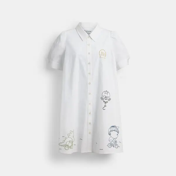 COACH X Brain Dead Embroidered Shirt Dress