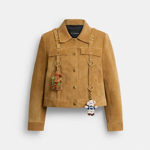 COACH X Brain Dead Suede Cropped Jacket With Charms