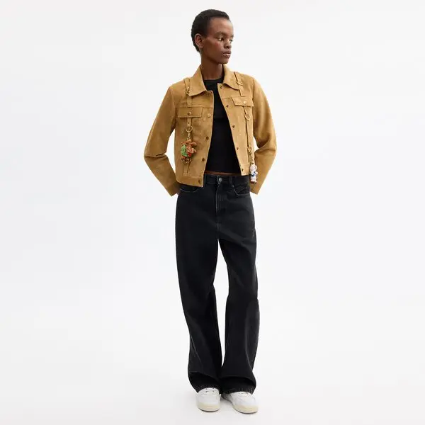 COACH X Brain Dead Suede Cropped Jacket With Charms