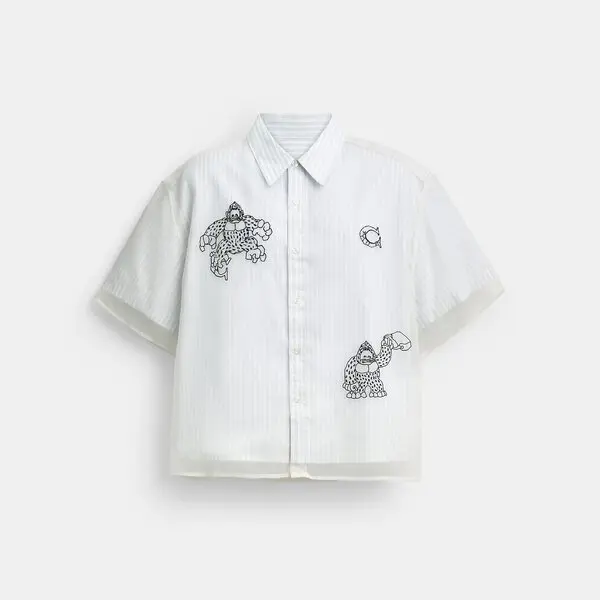 COACH Brain Dead Striped Camp Shirt